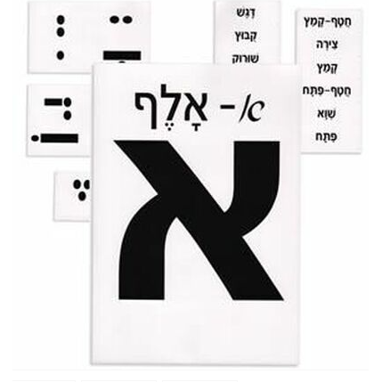 Laminated Aleph-Bais Letter Cards, Print Letters — Menucha Supplies